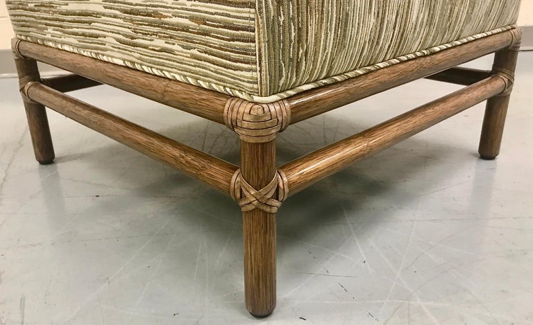 McGuire Toscana Rattan Square Ottoman For Sale at 1stDibs