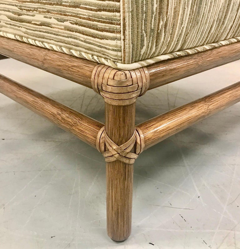 McGuire Toscana Rattan Square Ottoman For Sale at 1stDibs