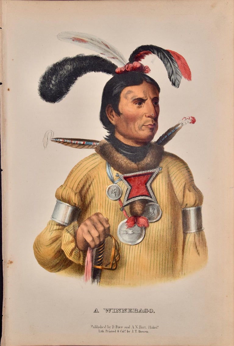 McKenney & Hall - A Winnebago: An Original 19th Century Hand-coloured ...