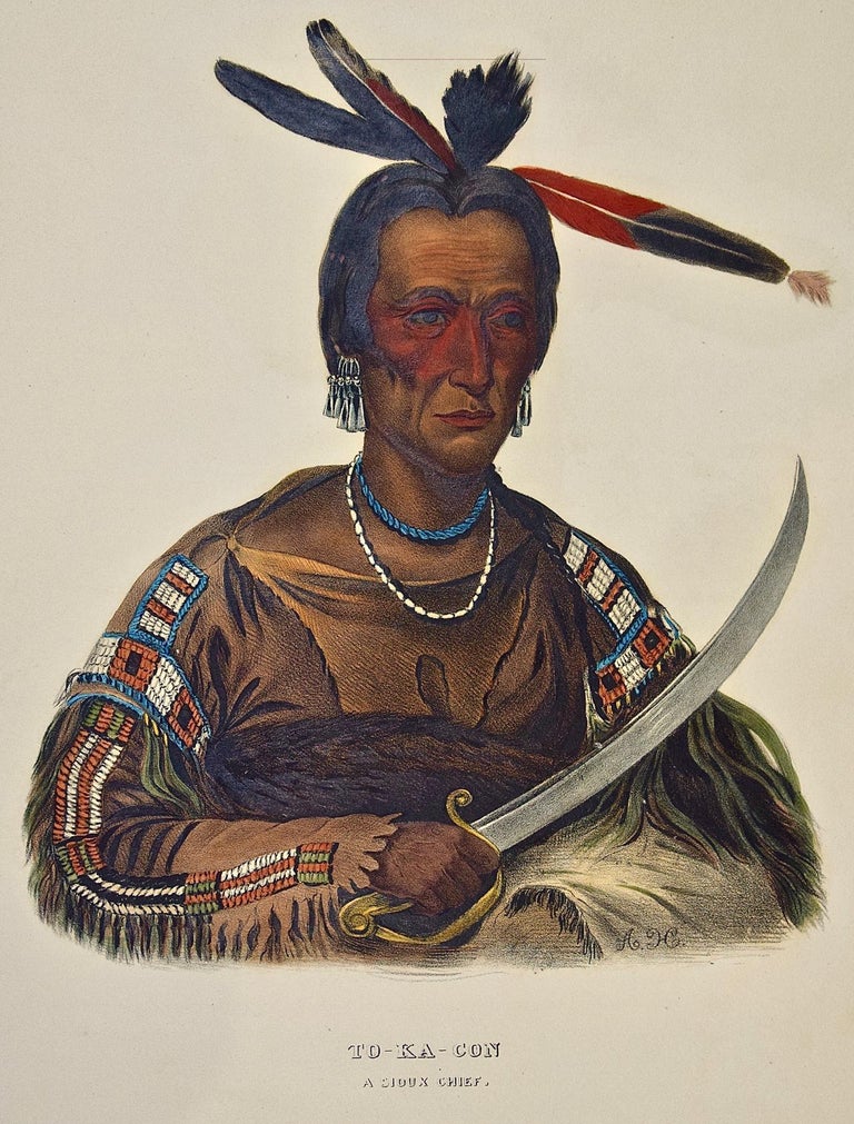 McKenney & Hall - To-Ka-Con, A Sioux Chief: Hand-colored McKenney and ...