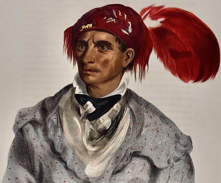 McKenney & Hall - Tah-Chee, Cherokee Chief: 19th C. Folio Hand-colored ...