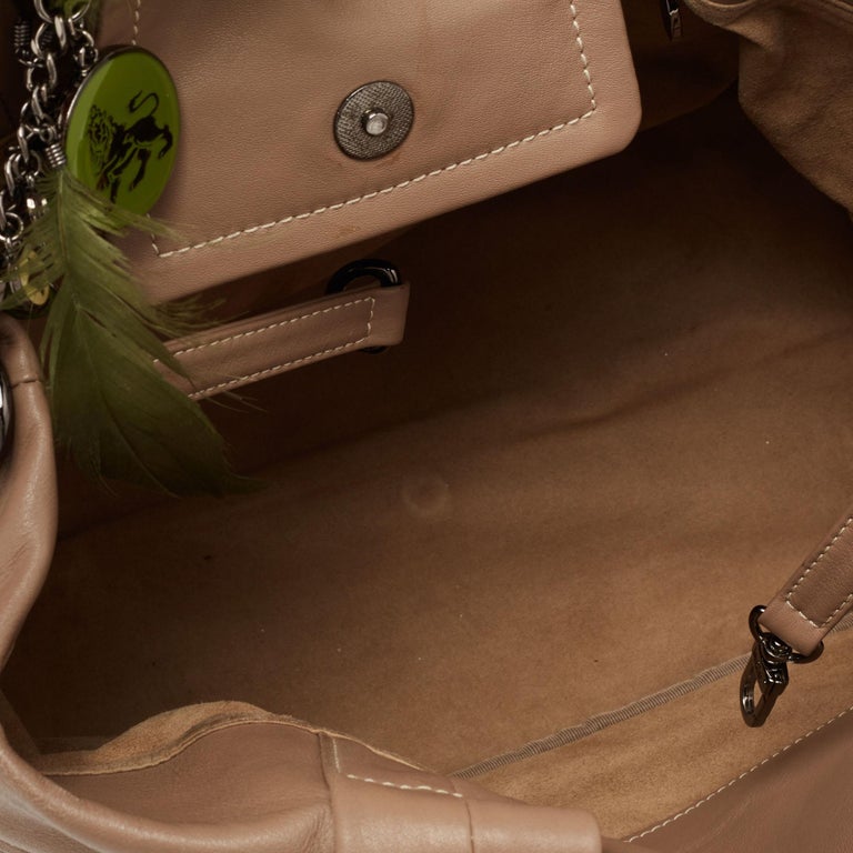 MCM Beige Essential Quilted Leather Logo Tote For Sale at 1stDibs