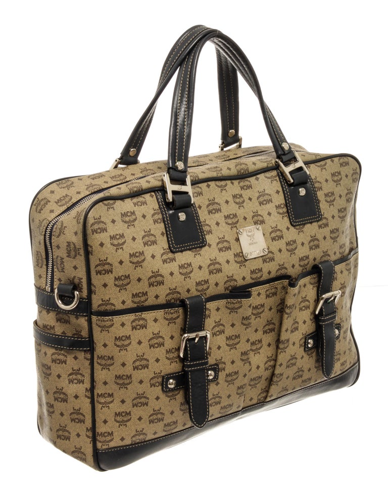 MCM Beige Leather Visetos Tote Bag For Sale at 1stDibs