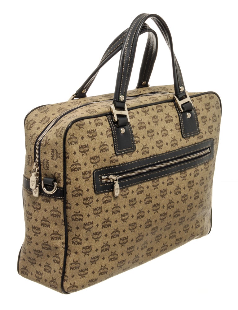 MCM Beige Leather Visetos Tote Bag For Sale at 1stDibs