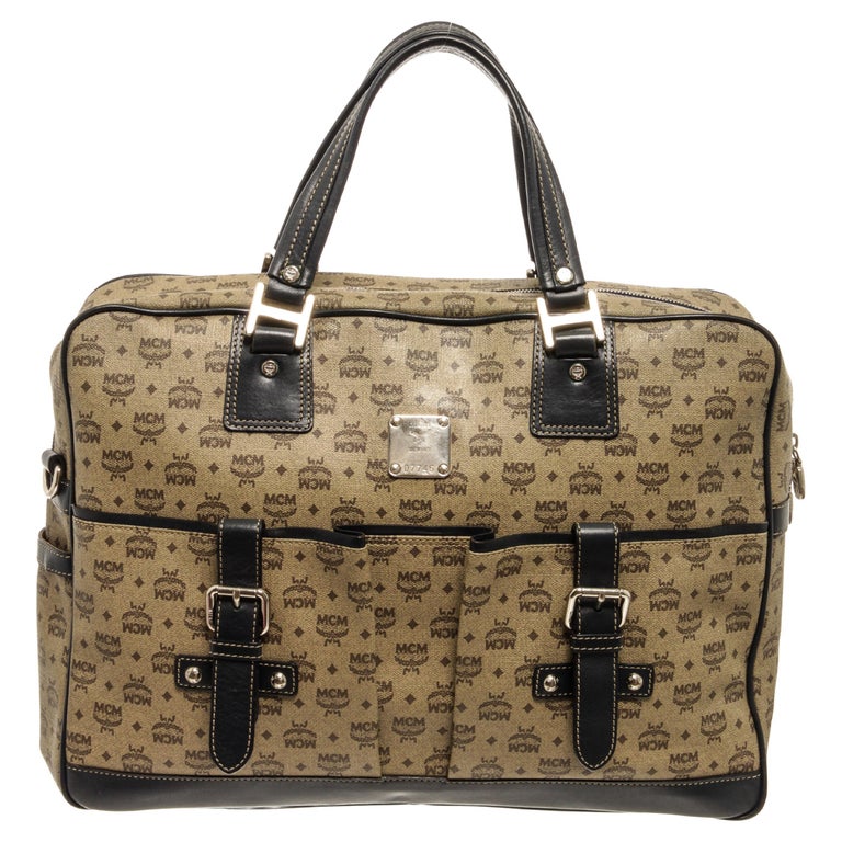 MCM Beige Leather Visetos Tote Bag For Sale at 1stDibs