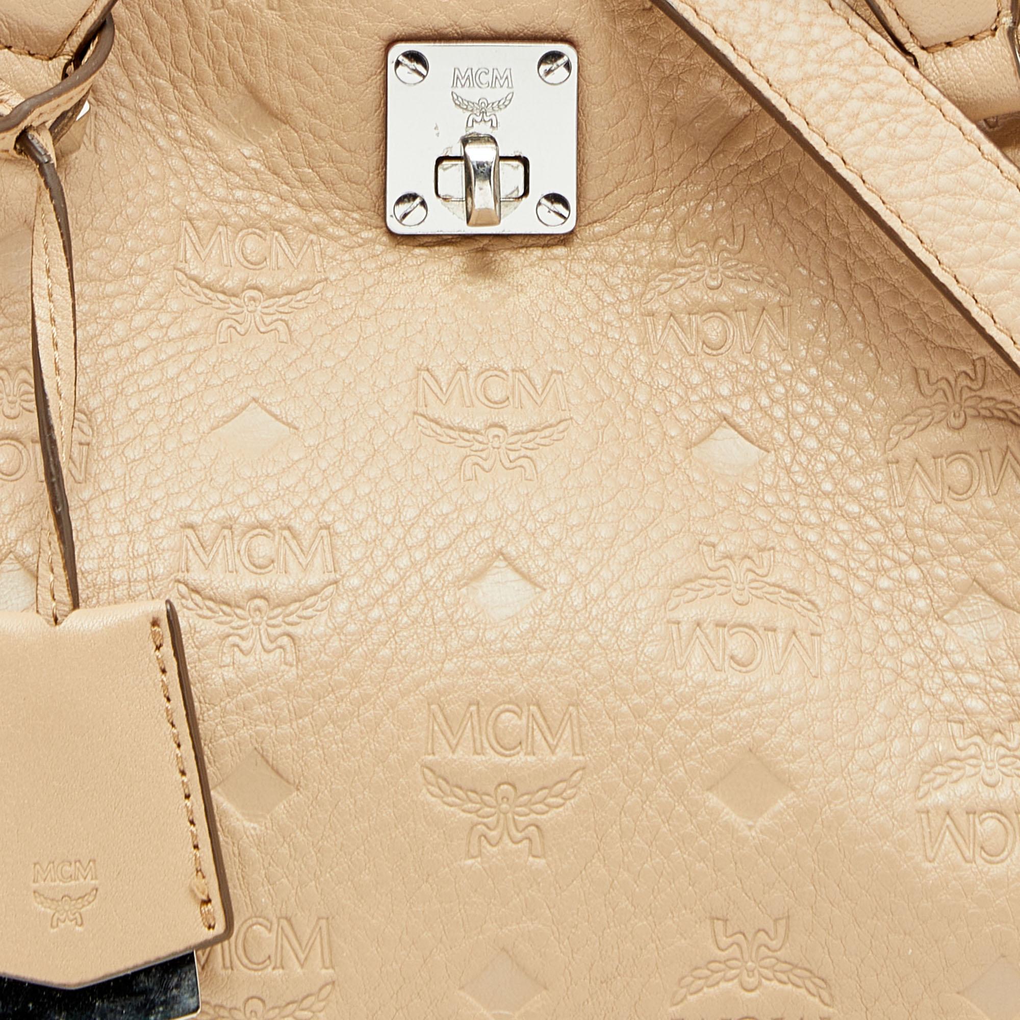 MCM Beige Monogram Leather Tote at 1stDibs | monogrammed leather tote ...