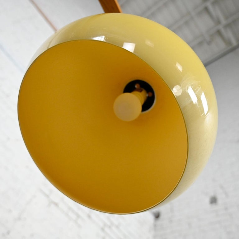 MCM Bentwood Swoop Arc Floor Lamp Amber Plastic Bubble Globe Shade at ...