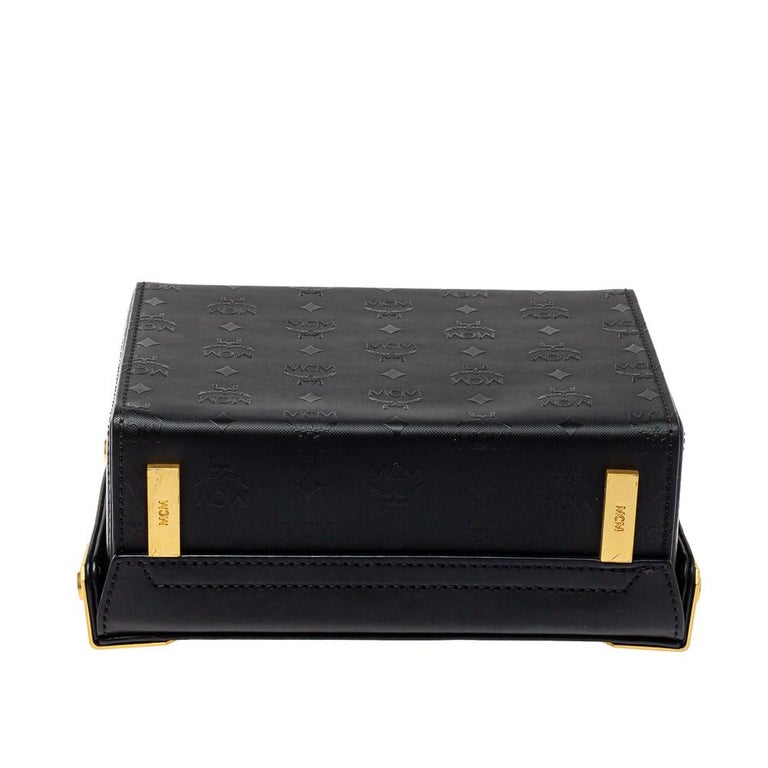 MCM Black Leather Berlin Box Bag at 1stDibs | mcm berlin box