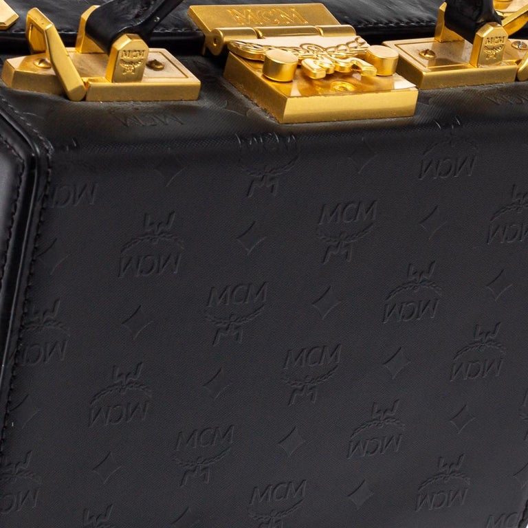 MCM Black Leather Berlin Box Bag at 1stDibs | mcm berlin box