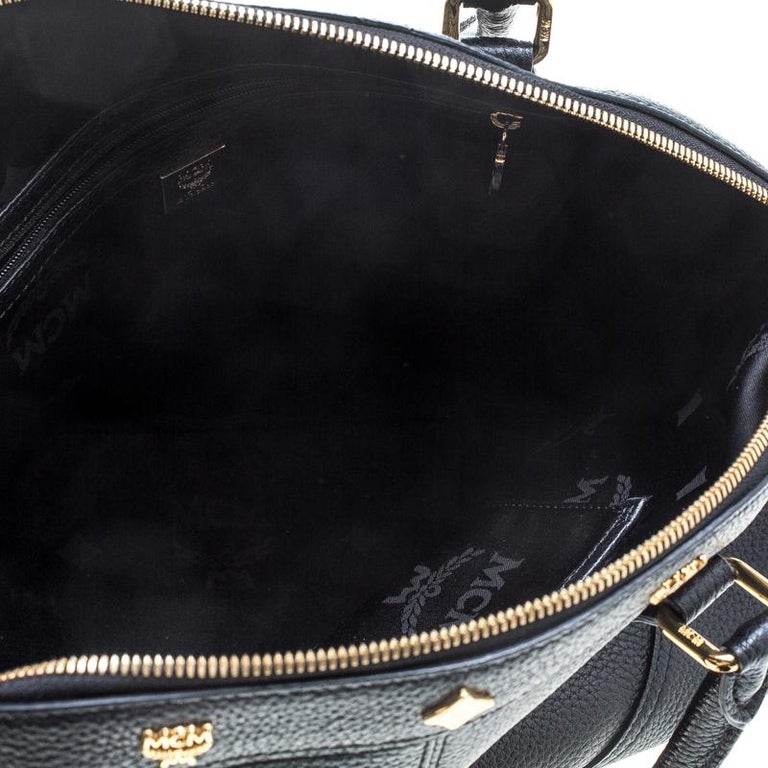 MCM Black Leather Satchel For Sale at 1stDibs