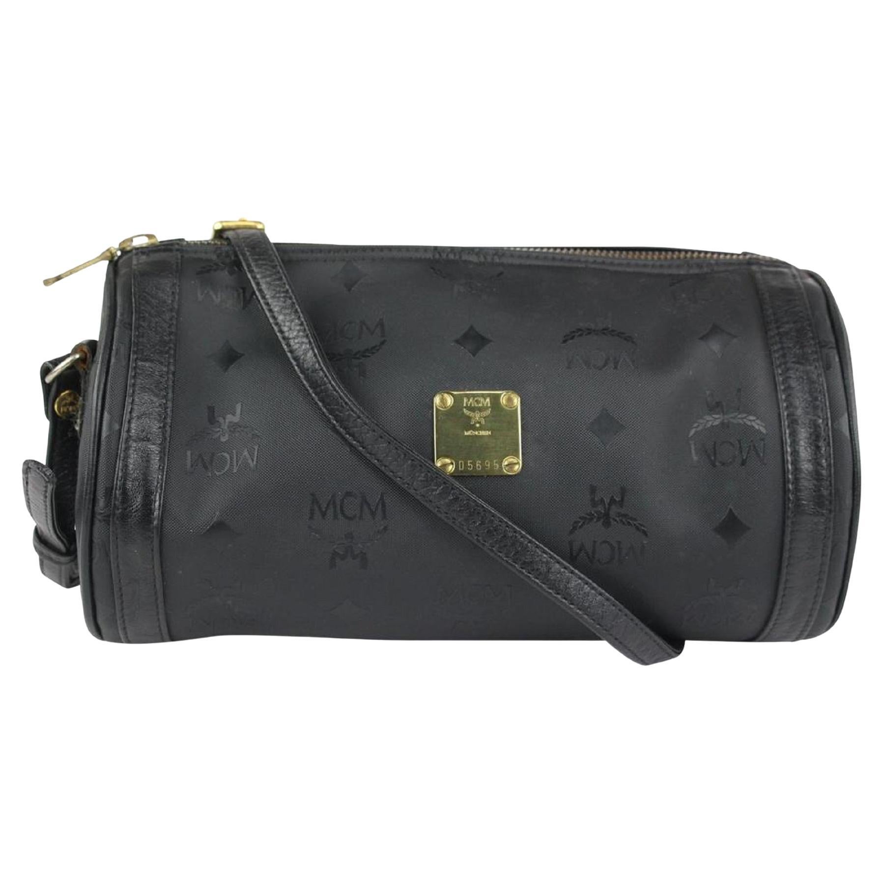 MCM Fur and Snake-Embossed Leather Satchel For Sale at 1stDibs