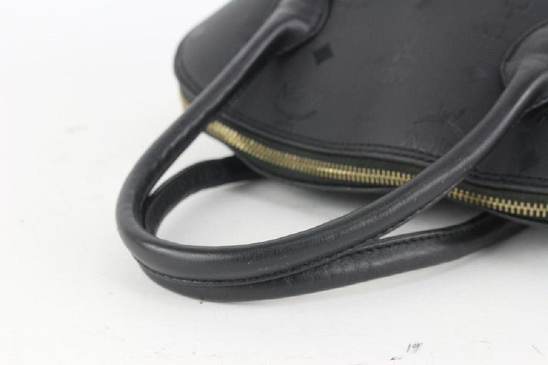MCM Black Monogram Visetos Dome Bag 916mcm95 For Sale at 1stDibs