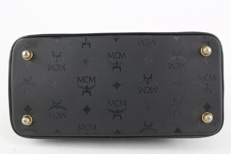 MCM Black Monogram Visetos Dome Bag 916mcm95 For Sale at 1stDibs