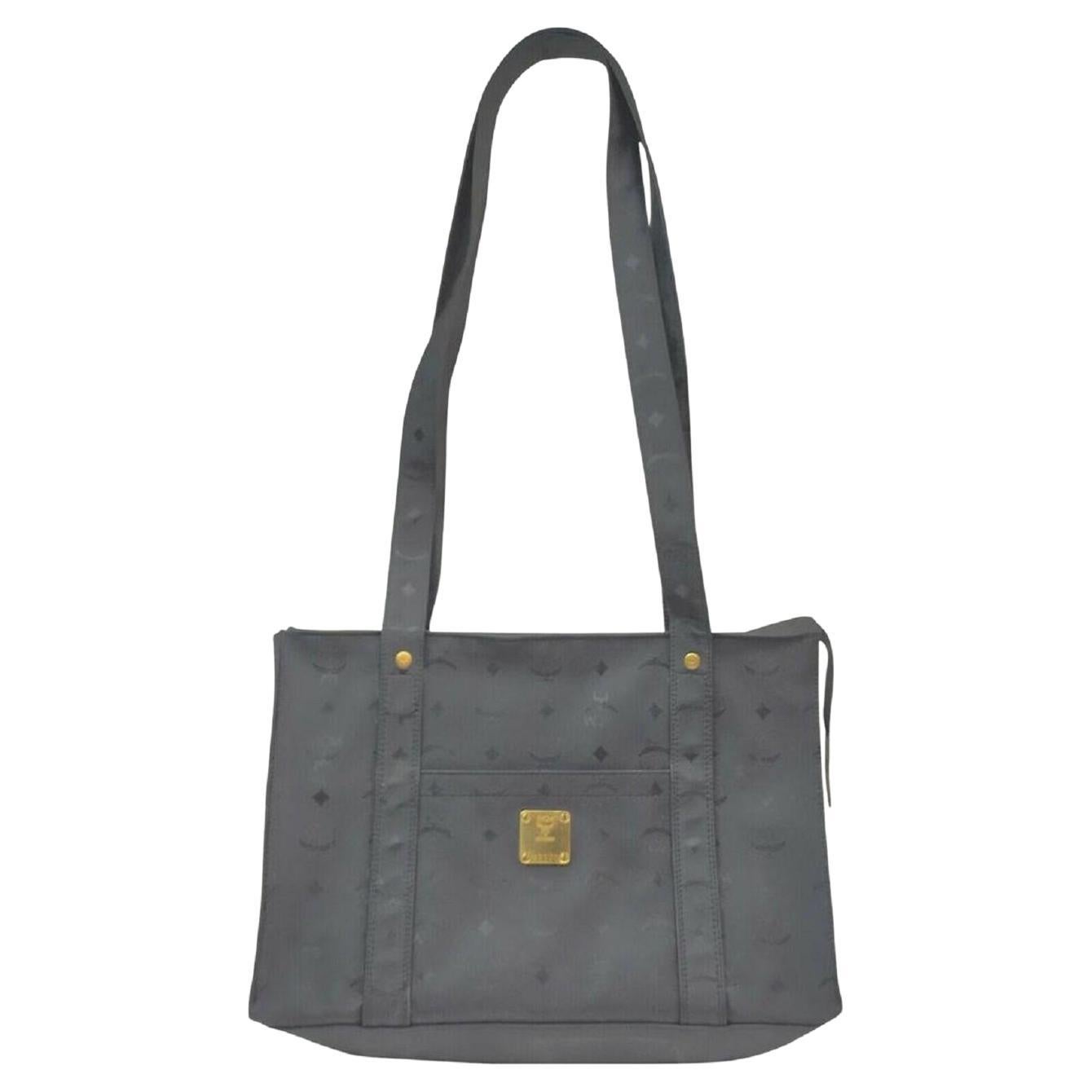 MCM Lion Logo Shopper 869658 Brown Leather Shoulder Bag For Sale at 1stDibs