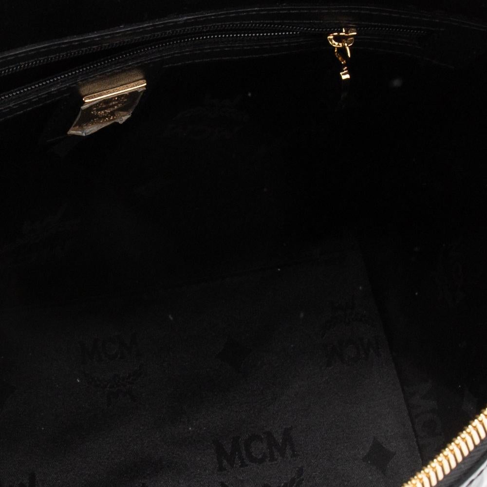 MCM Black Patent Leather Satchel at 1stDibs
