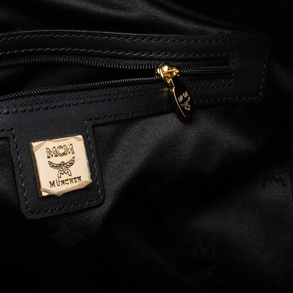 MCM Black Patent Leather Satchel at 1stDibs