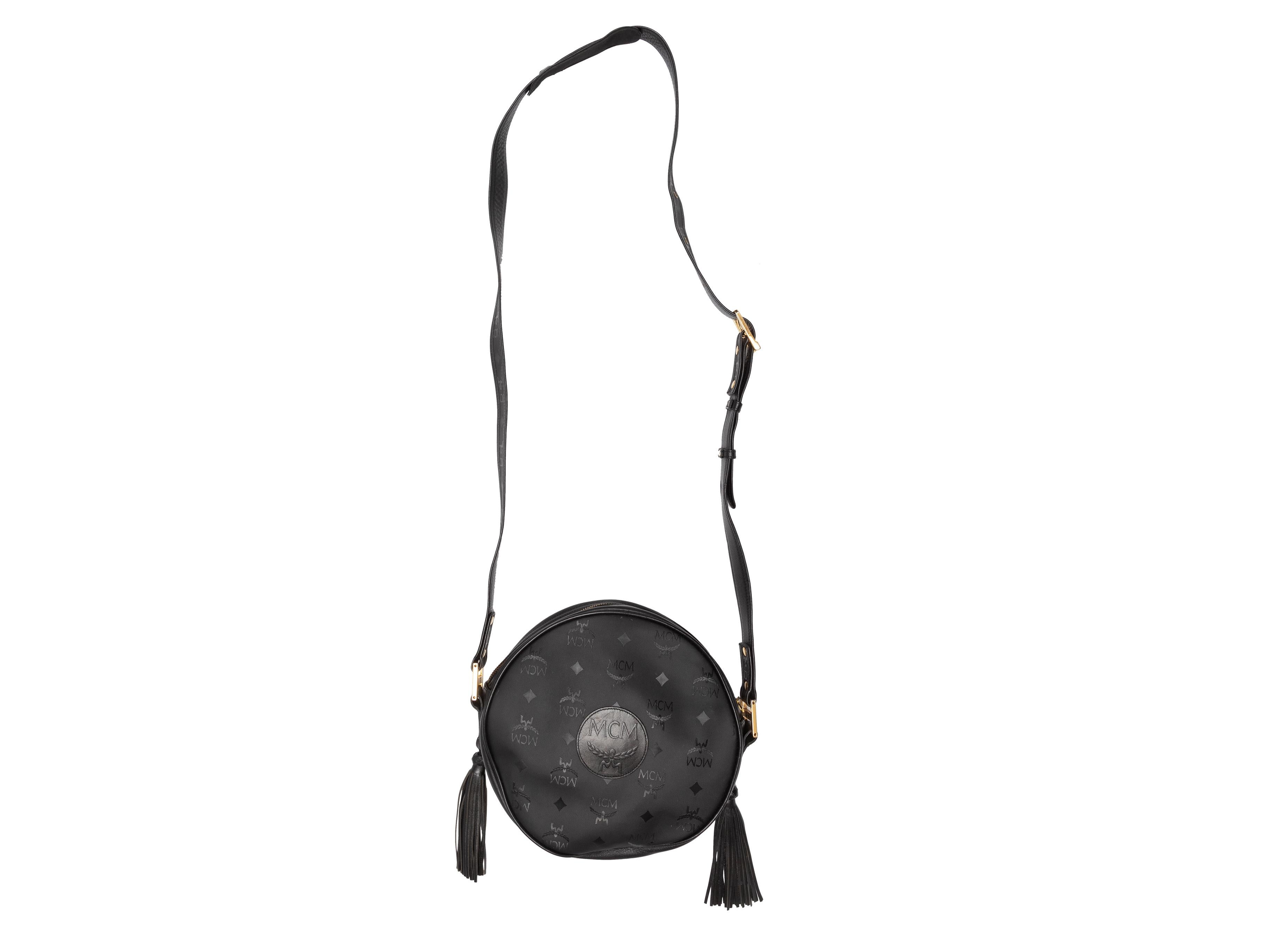 MCM Black Round Leather Crossbody Bag For Sale at 1stDibs