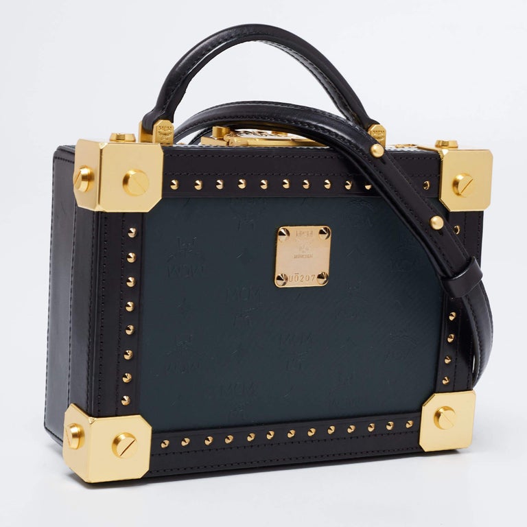 MCM Black Visetos Coated Canvas and Leather Berlin Box Bag For Sale at ...