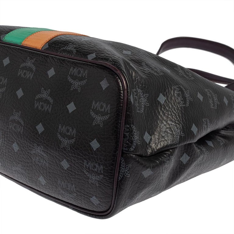 MCM Black Visetos Coated Canvas and Leather Medium Princess Lion ...