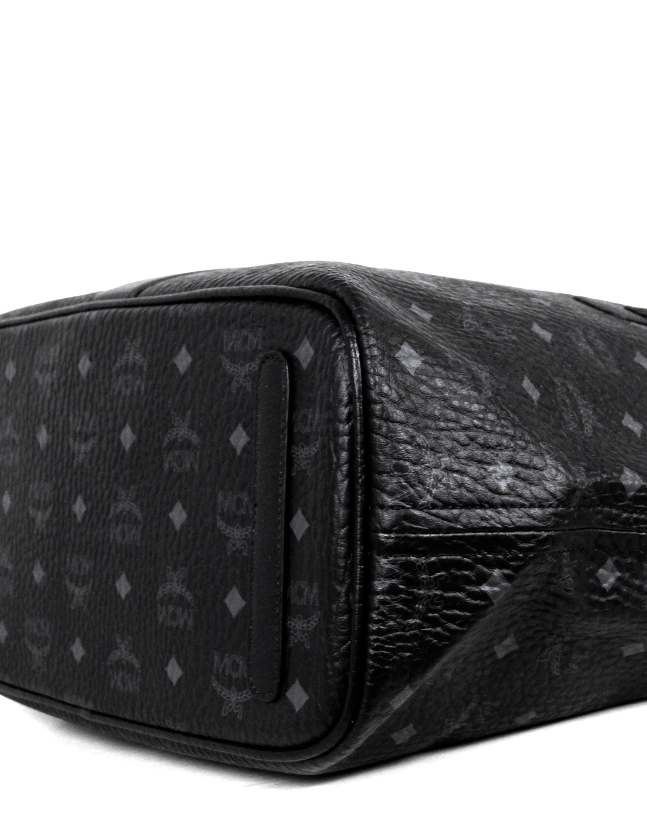 MCM Black Visetos Large Liz Reversible Shopper Tote Bag For Sale at 1stDibs