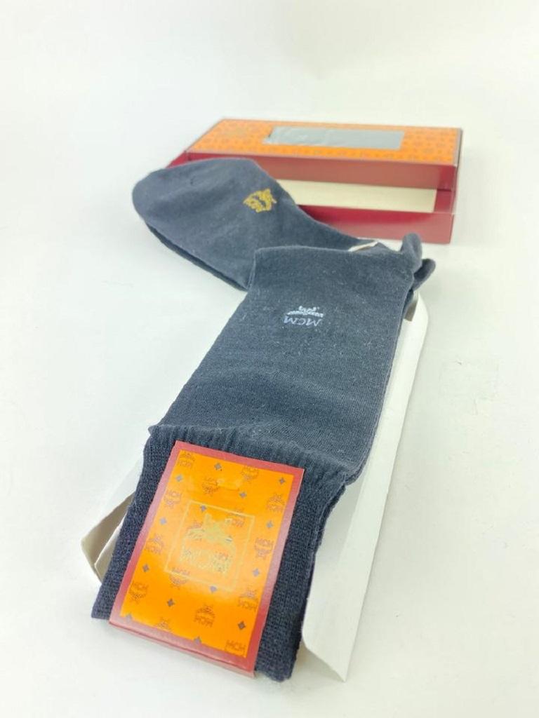 MCM Black x Navy Rare Vintage MCM Logo Socks 9m520 For Sale at 1stDibs ...