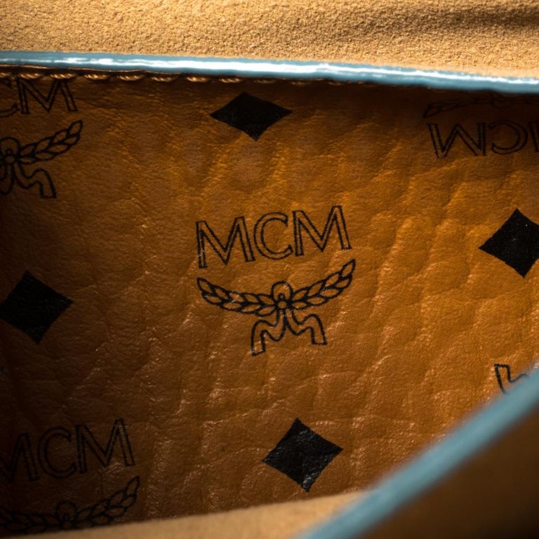 MCM Blue Leather Mini Milla Tote For Sale at 1stDibs