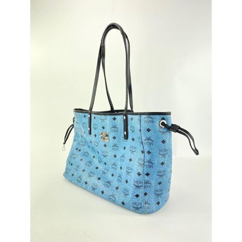 MCM Blue Monogram Visetos Liz Tote Bag 4MCM0 at 1stDibs | mcm blue tote ...