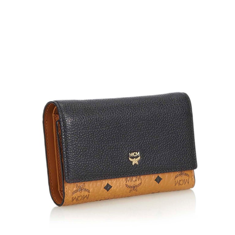 MCM Brown Leather Visetos Small Wallet Germany at 1stDibs