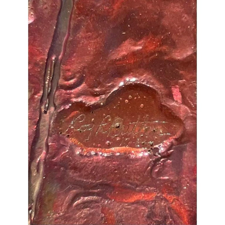 MCM Brutalist Roy Butler Artisan Made Copper Sculpture Coffee Table For ...