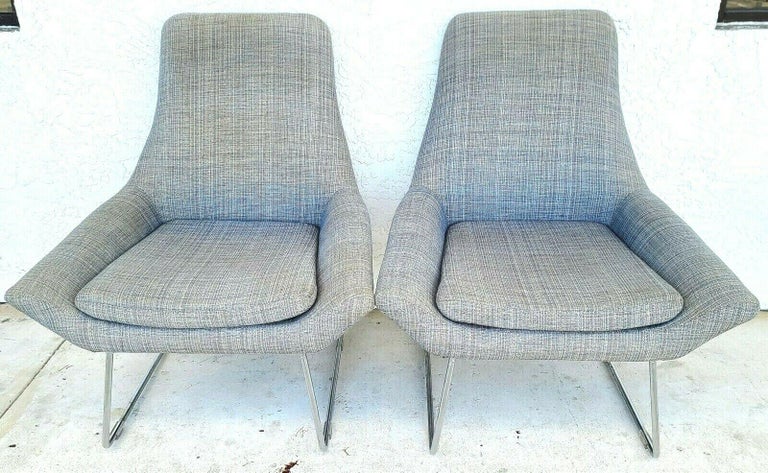MCM Bucket Style Chrome Lounge Chairs, a Pair For Sale at 1stDibs ...