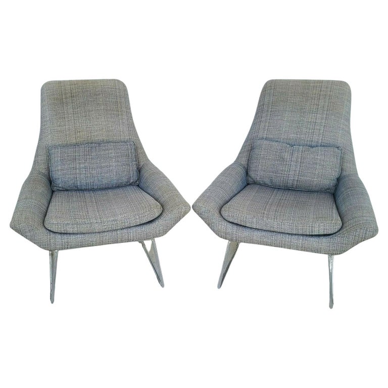 MCM Bucket Style Chrome Lounge Chairs, a Pair For Sale at 1stDibs ...