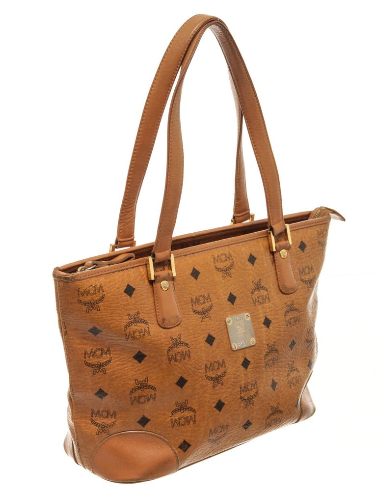MCM Camel Leather Shoulder Bag For Sale at 1stDibs