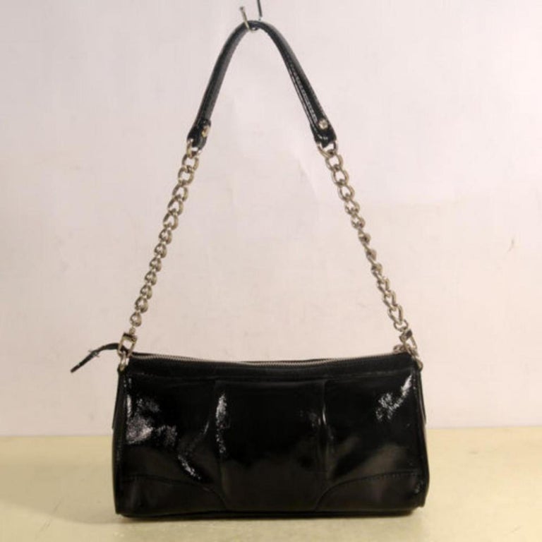 MCM Chain 869163 Black Patent Leather Shoulder Bag For Sale at 1stDibs