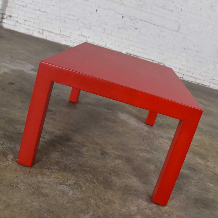 Mid-Century Modern Chinese Red Painted Rectangle Parsons Coffee Table ...