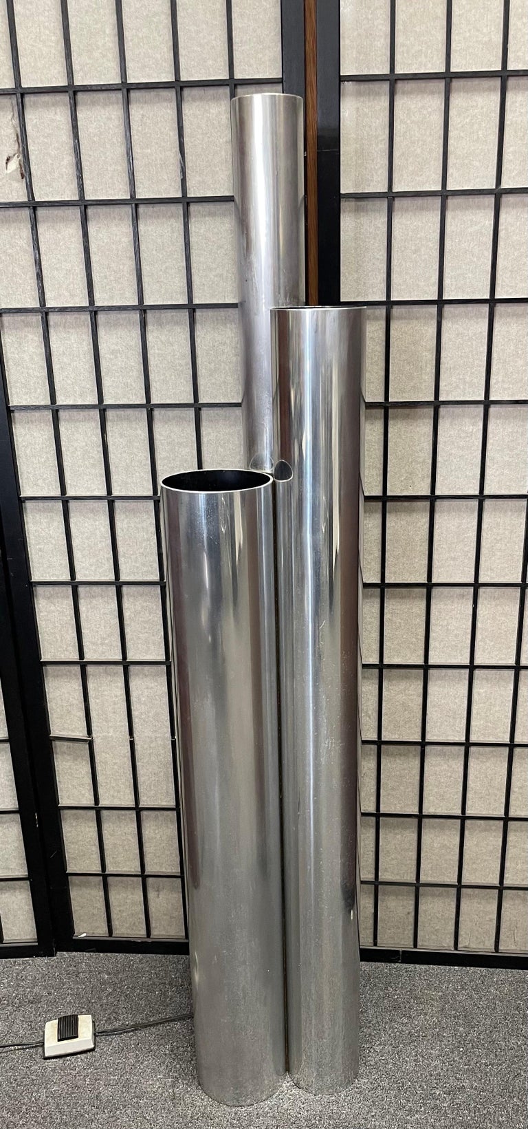 MCM Chrome Three Cylinder "Skyscraper" Floor Lamp by Neal Small For ...