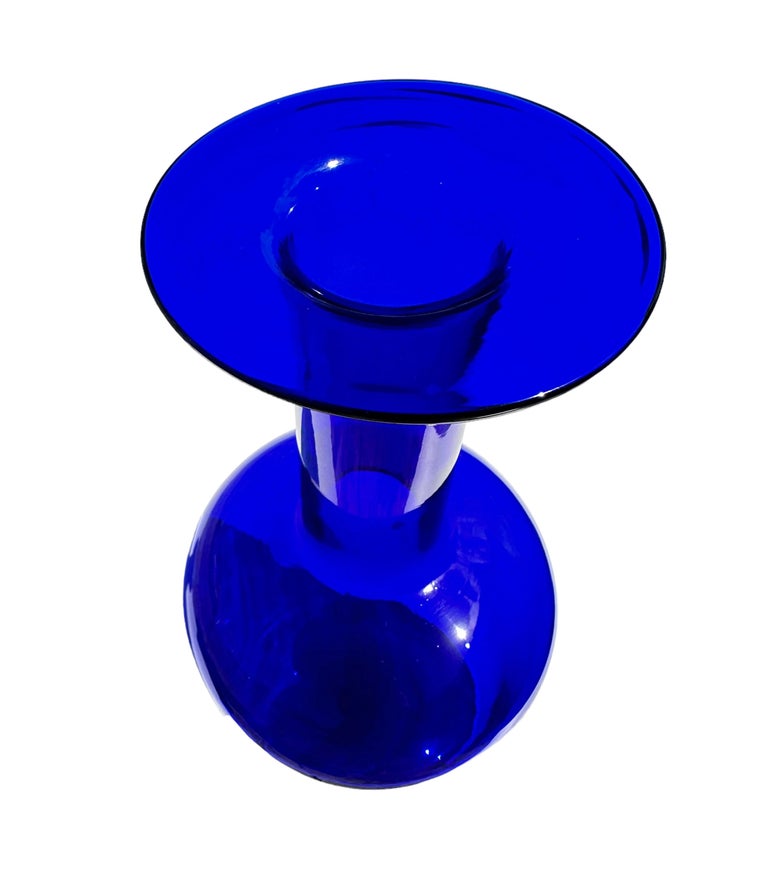 MCM Cobalt Blue Vase Attributed to Otto Brauer for Holmegaad For Sale ...