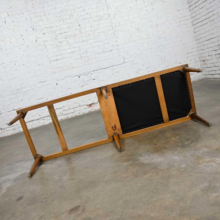 MCM Coffee Table Bench Combo Italian Carrera Marble Top and Black ...