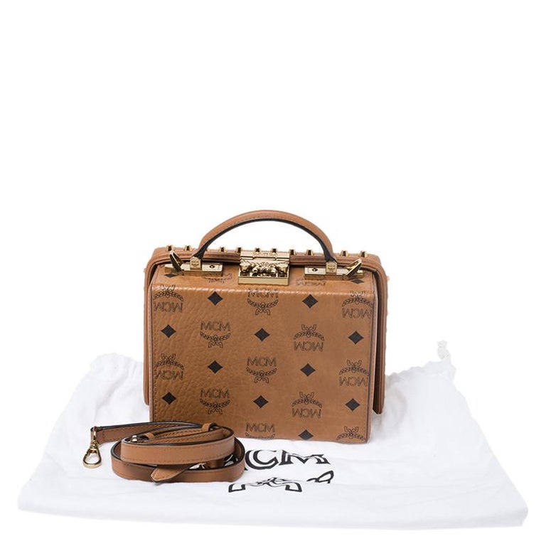 MCM Cognac Leather Berlin Top Handle Shoulder Bag For Sale at 1stDibs