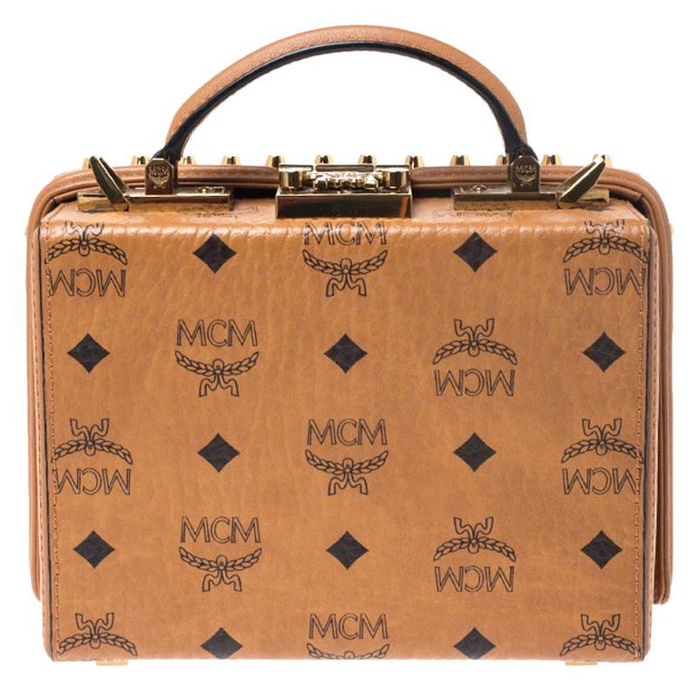 MCM Cognac Leather Berlin Top Handle Shoulder Bag For Sale at 1stDibs