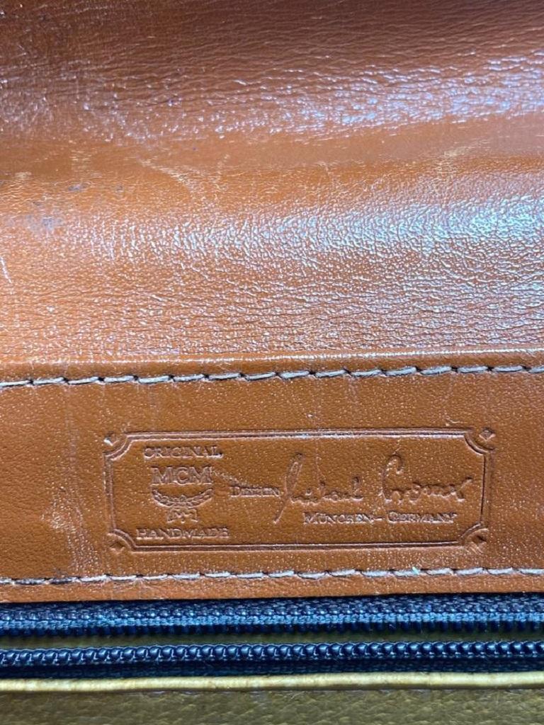 MCM Cognac Mini Satchel with Strap Monogram Top Handle 7ma516 Brown ...