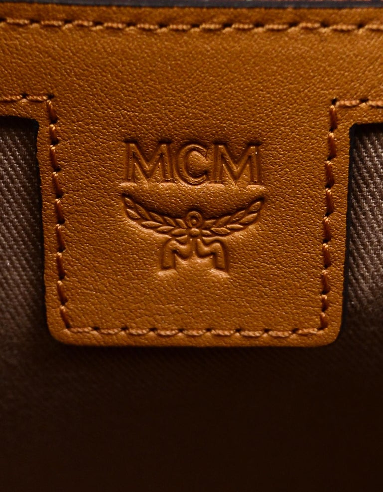 MCM Cognac Monogram Orchid Floral Visetos Medium Essential Boston Bag For Sale at 1stDibs | mcm ...