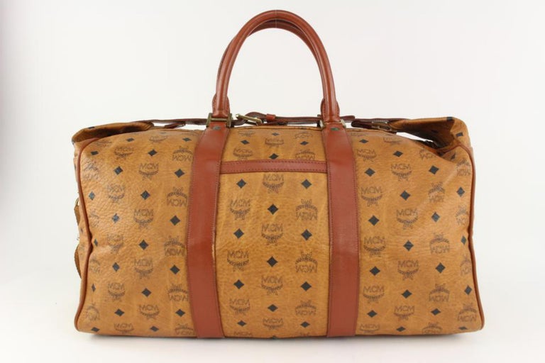 MCM Cognac Monogram Visetos Boston Duffle Bag with Strap 122m17 For ...