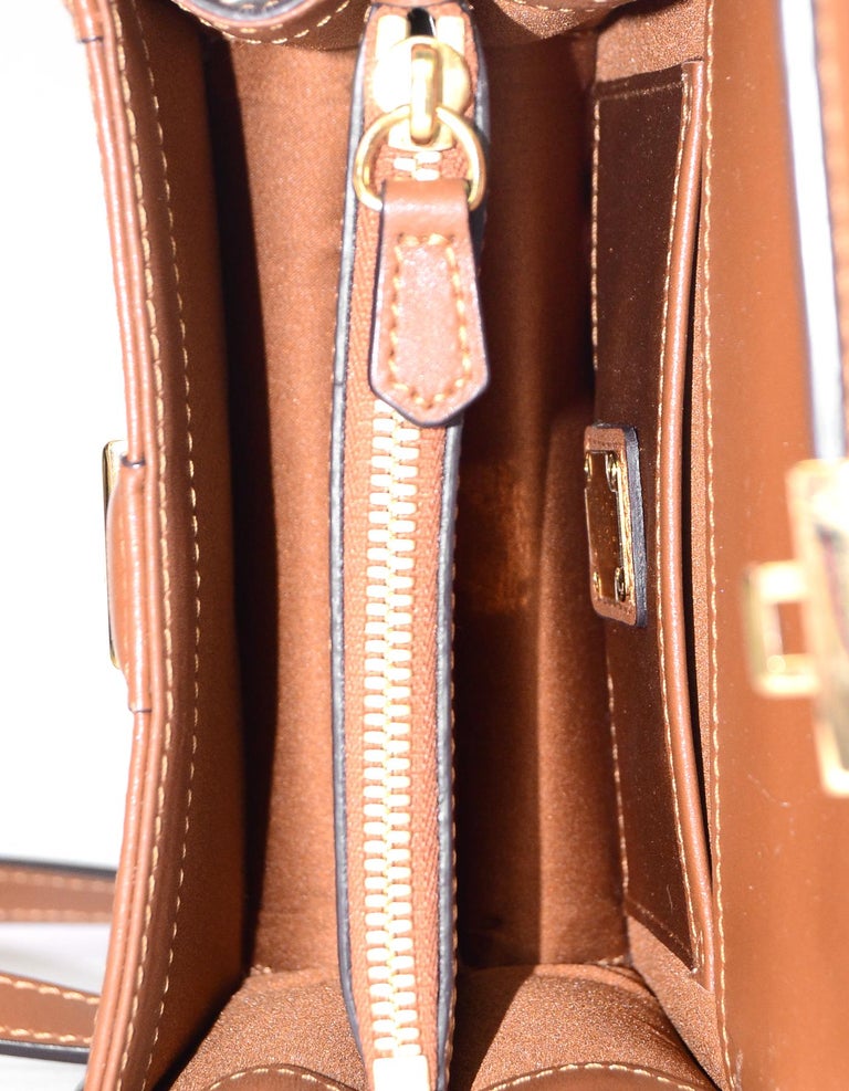 MCM Cognac Monogram Visetos Mini Tracey Satchel Crossbody Bag rt $810 ...