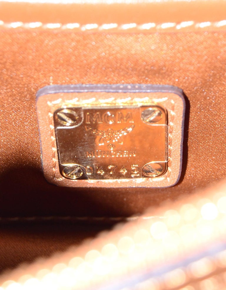 MCM Cognac Monogram Visetos Mini Tracey Satchel Crossbody Bag rt $810 ...