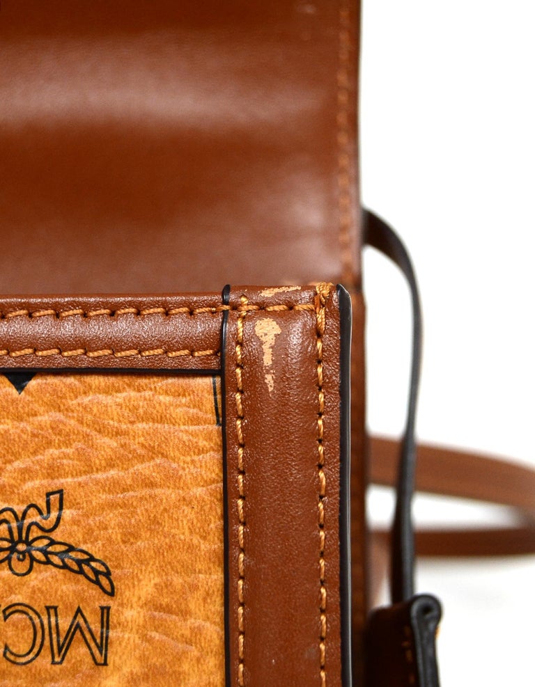 MCM Cognac Monogram Visetos Mini Tracey Satchel Crossbody Bag rt $810 ...