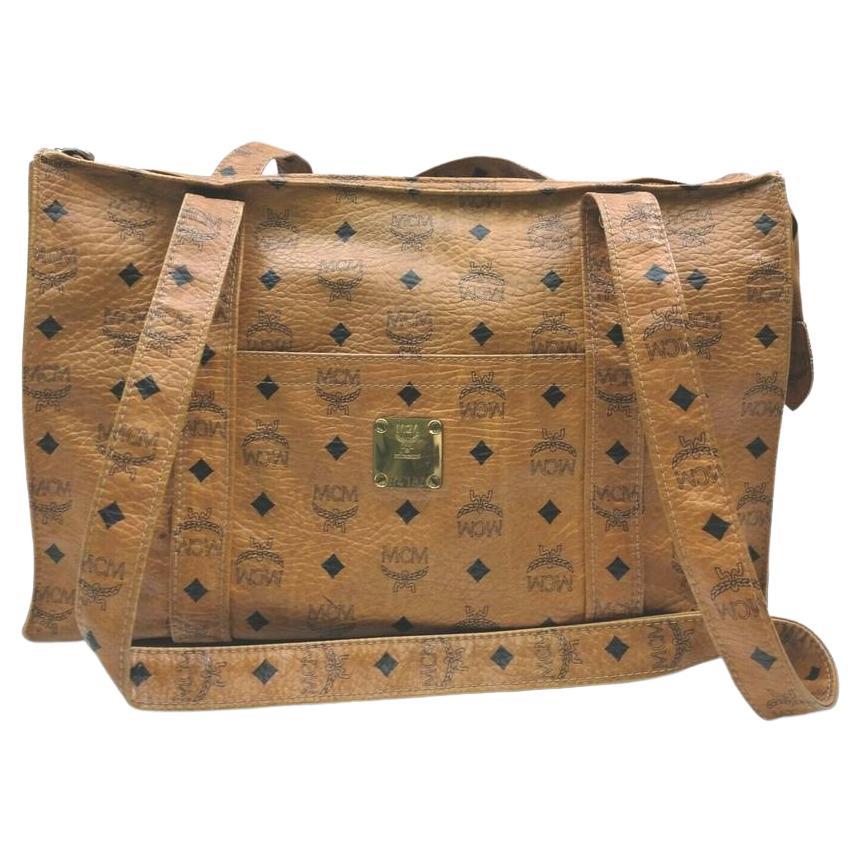 MCM Studded 869337 Black Leather Tote For Sale at 1stDibs