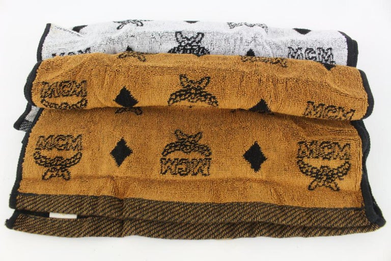 MCM Cognac Monogram Visetos Towel Set 1029m43 For Sale at 1stDibs