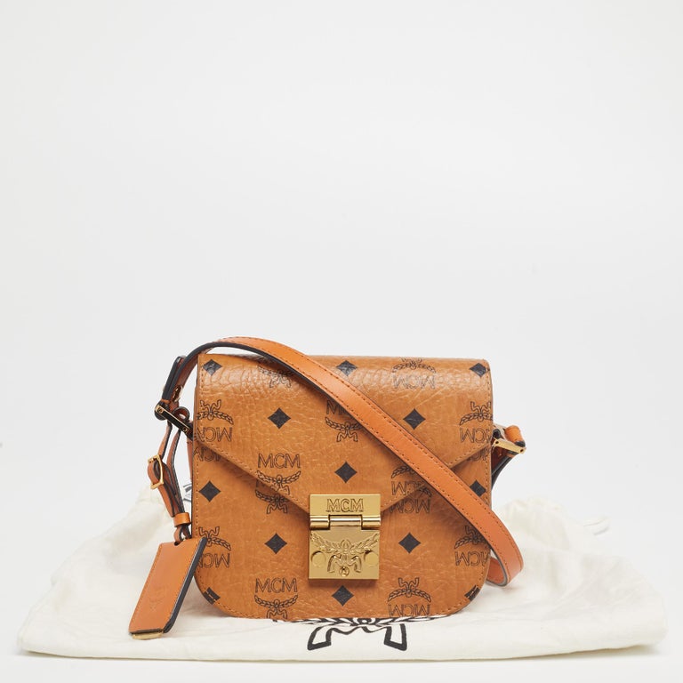 MCM Cognac Visetos Coated Canvas and Leather Patricia Crossbody Bag For ...