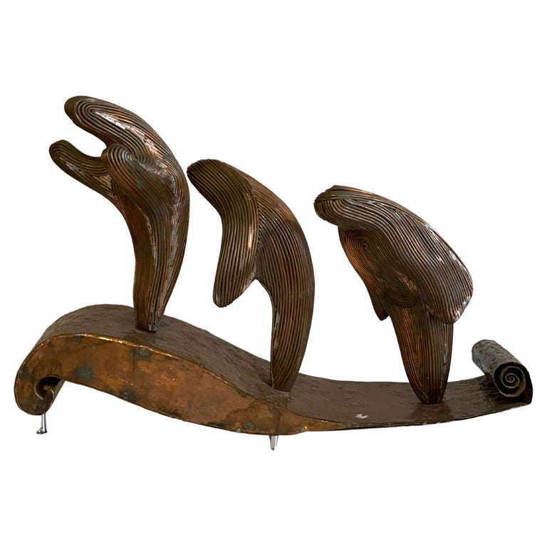 MCM Collectible Brass Whale Sculpture For Sale at 1stDibs