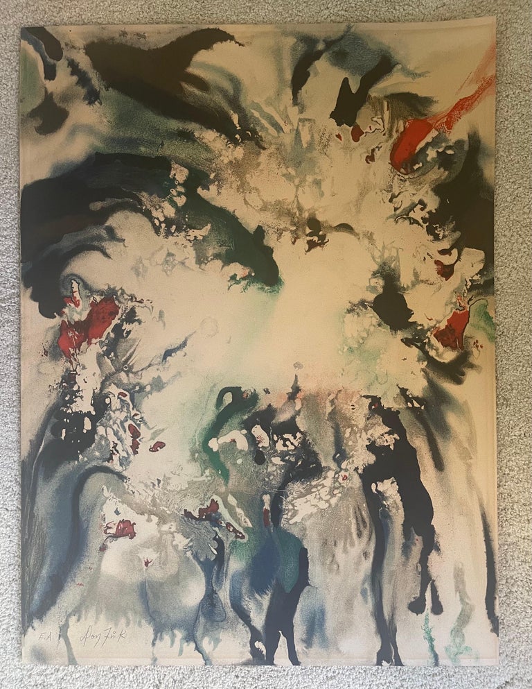 MCM Expressionist Abstract Lithograph by Don Fink For Sale at 1stDibs